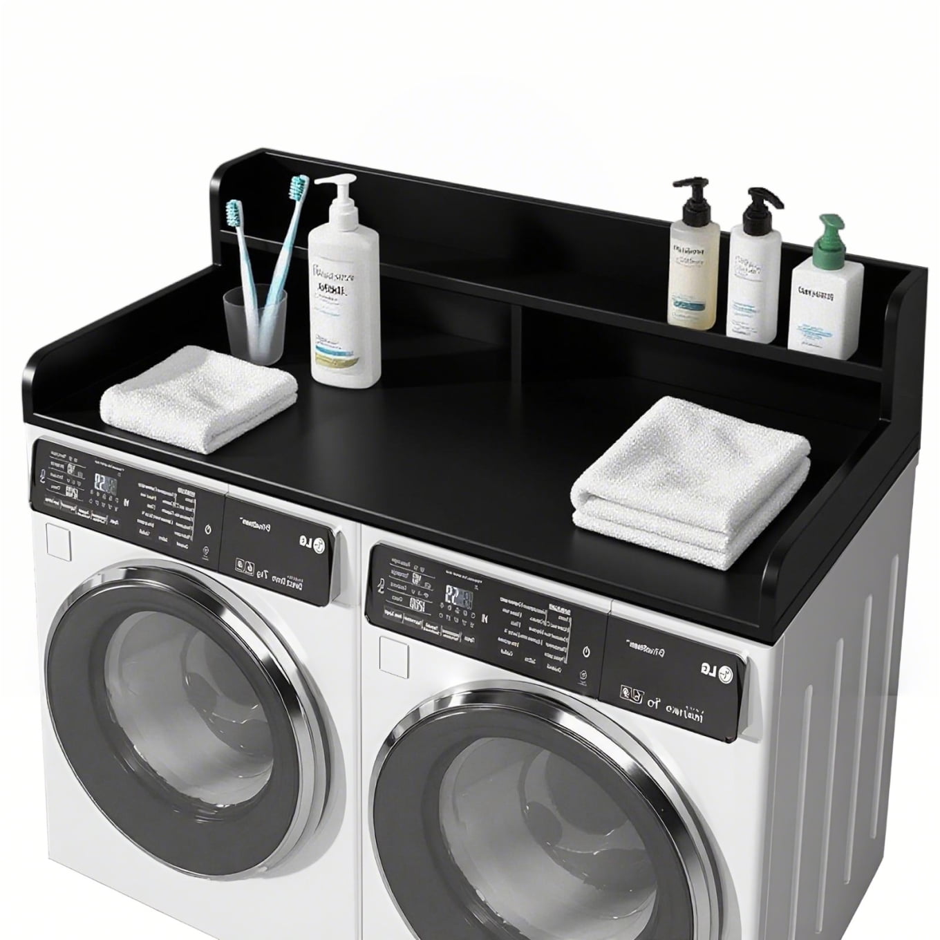 2 Tier Washer and Dryer Countertop, MDF Washer Dryer Topper with 2.75 ...