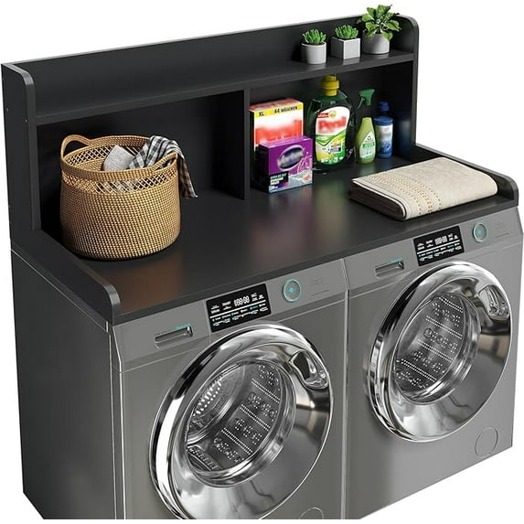 2-Tier Washer Dryer Countertop, Raised Height Laundry Countertop with ...