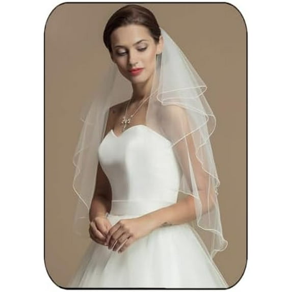 2-Tier Wedding Veil Waist Length Short Bride Hair Accessoies Bridal ...