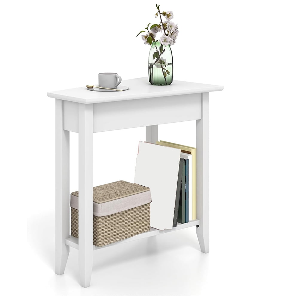 2-Tier Wedge End Table, Narrow Triangle Side Table, Nightstand with ...
