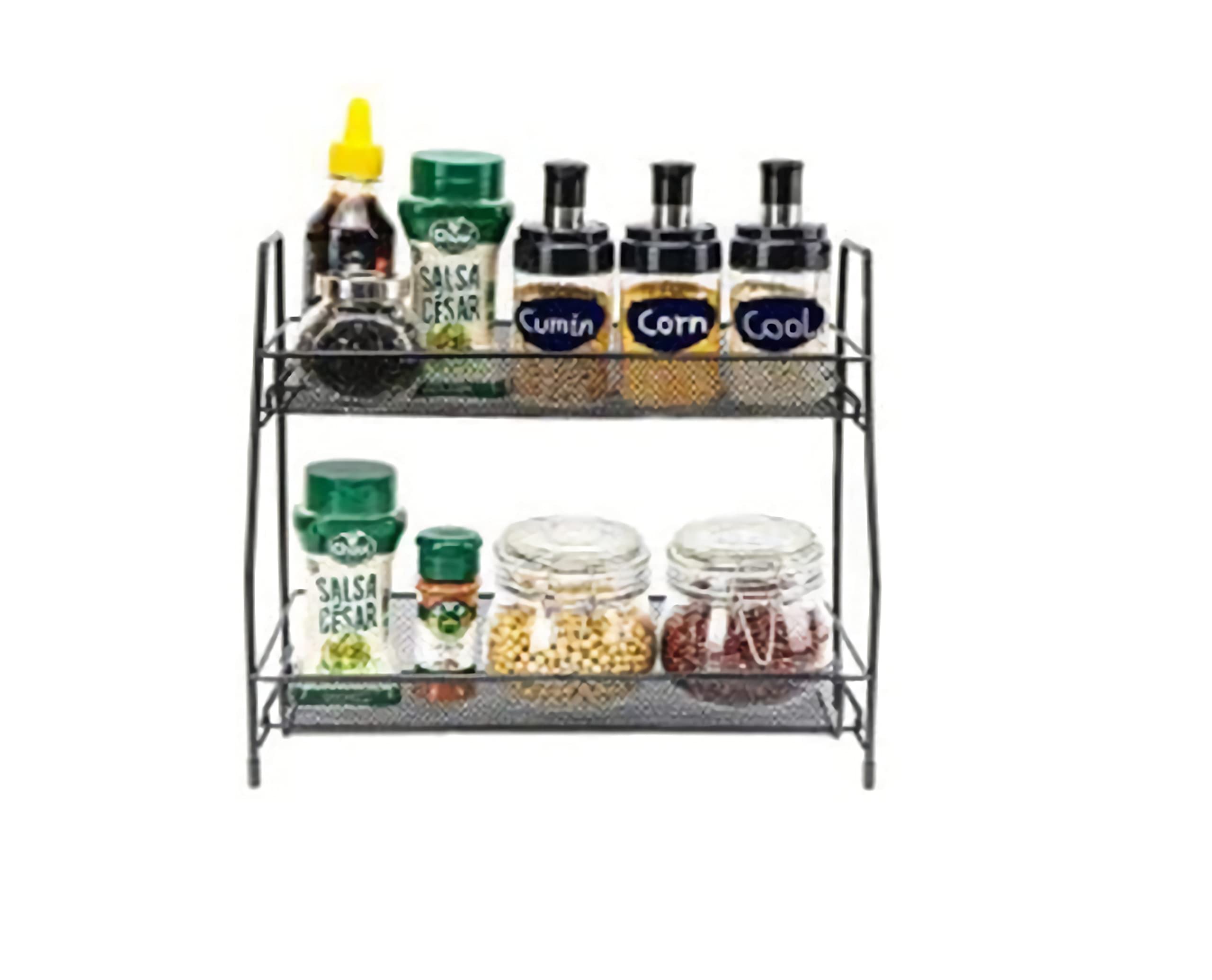 2-Tier Wire Basket Standing Rack Kitchen Bathroom Countertop Pantry ...
