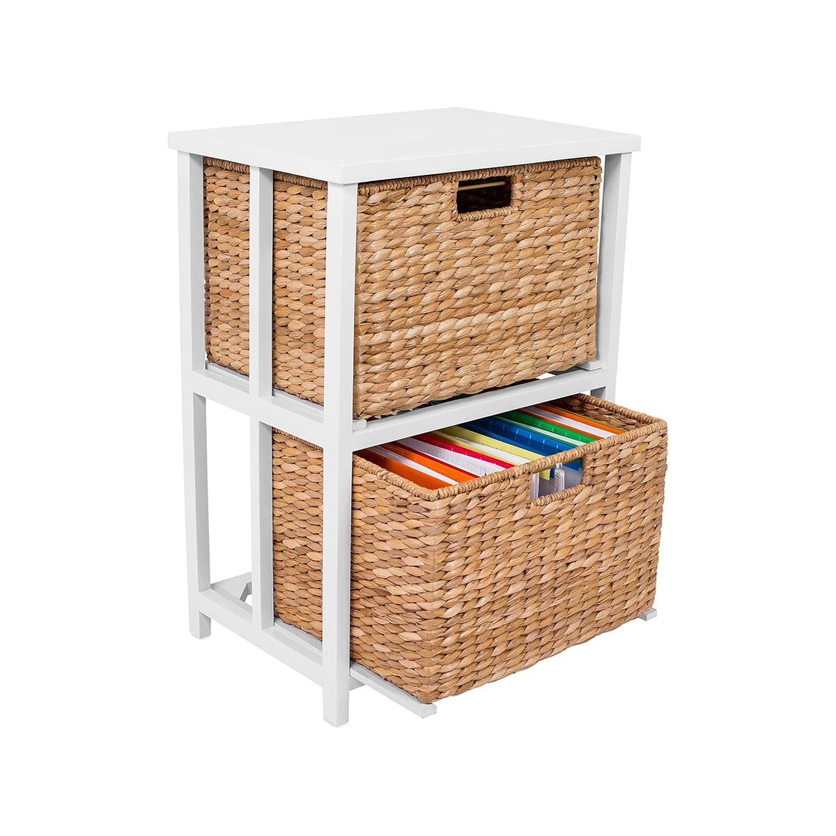 2 Tier Wood File Cubby Cabinet, Vertical Storage Furniture, Office ...