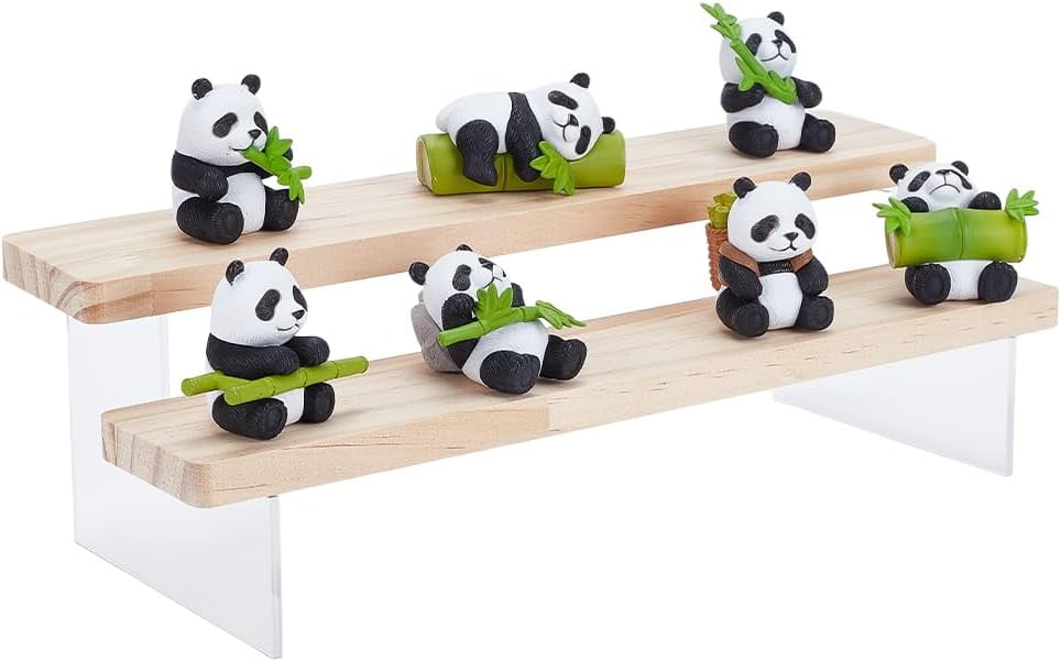 2-Tier Wooden Display Riser Shelf Blanched Almond Tabletop Small Model ...