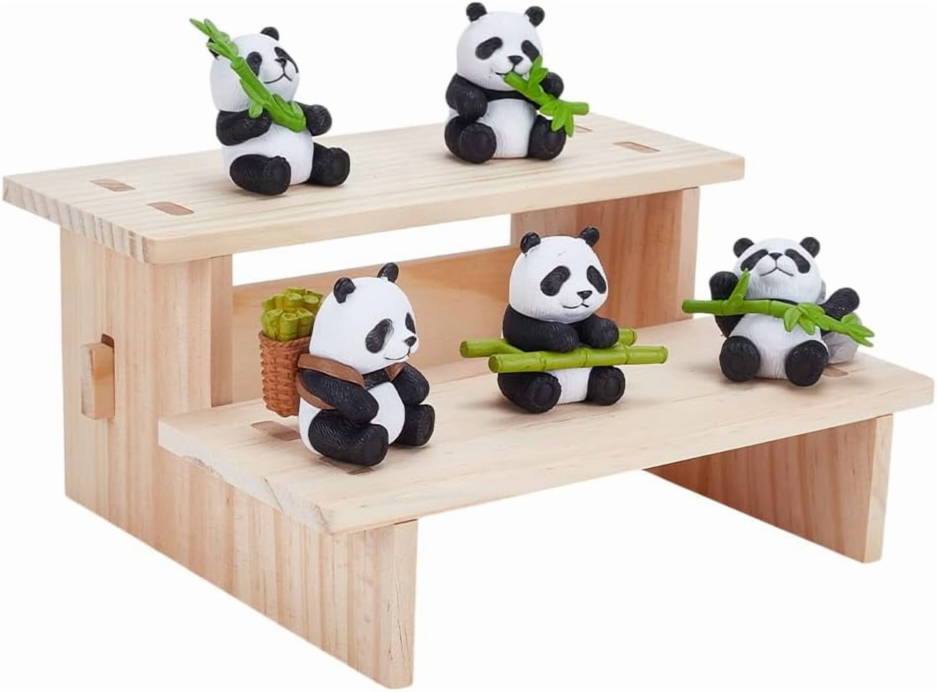 2-Tier Wooden Display Riser Shelf Tabletop Small Food Stand Wooden ...