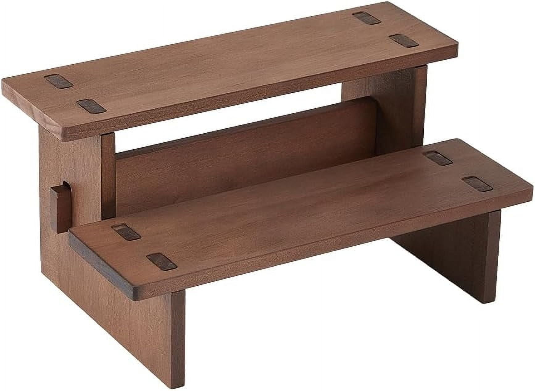 2-Tier Wooden Display Risers Stand Rectangle Wood Table Cupcake Stand ...