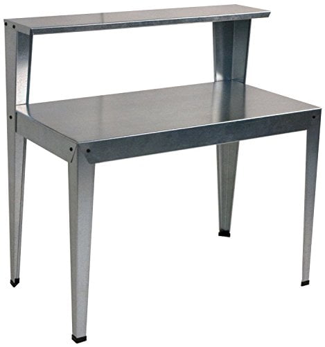 2-Tier Workbench Steel Greenhouse Potting and Nursery Work Table Shelf ...