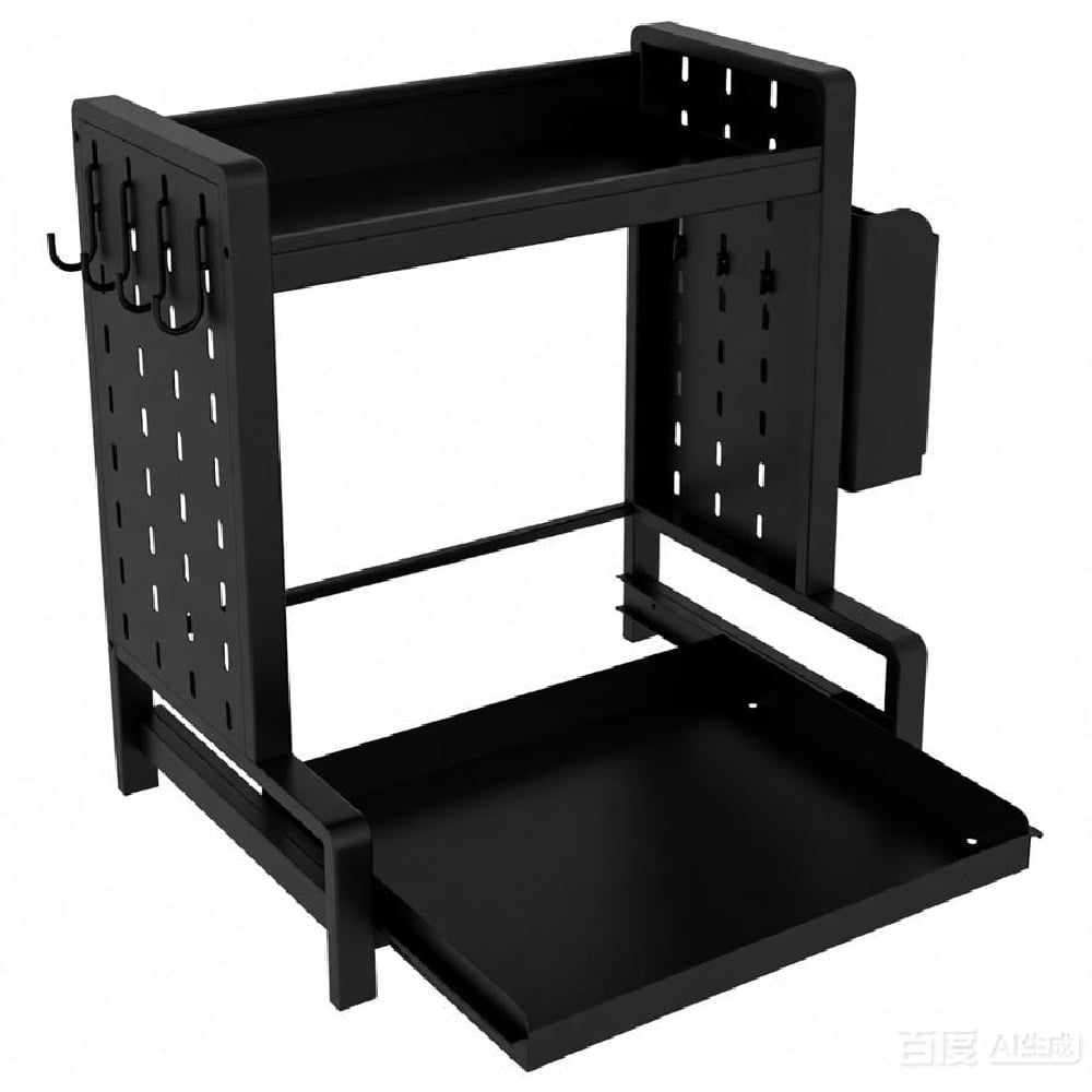 2-Tier retractable pull-out cabinet storage rack - a drawer-style ...