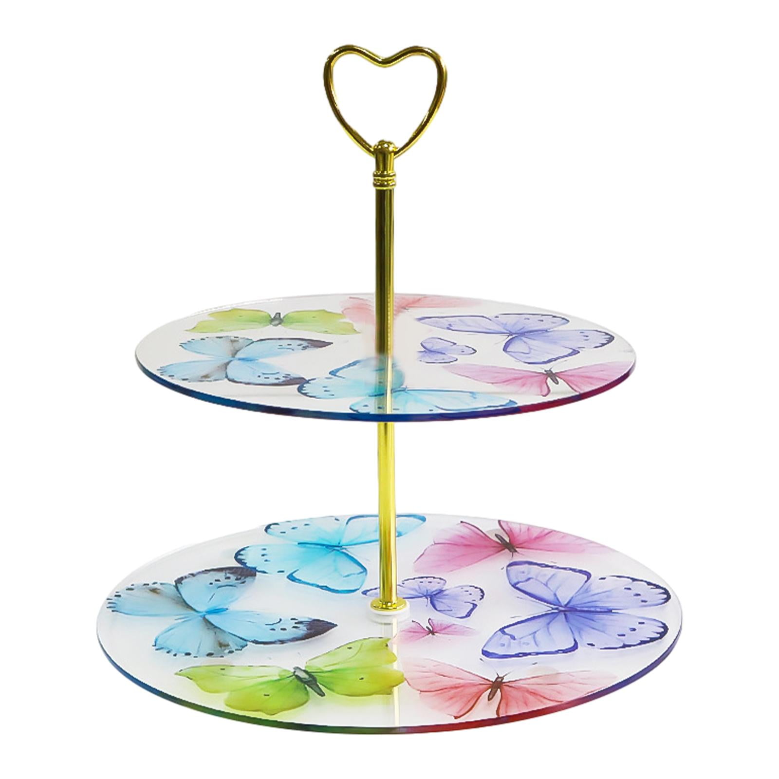 2 Tiered Cake Stand Serving Tray Tiered Dessert Stand Buffet Server ...