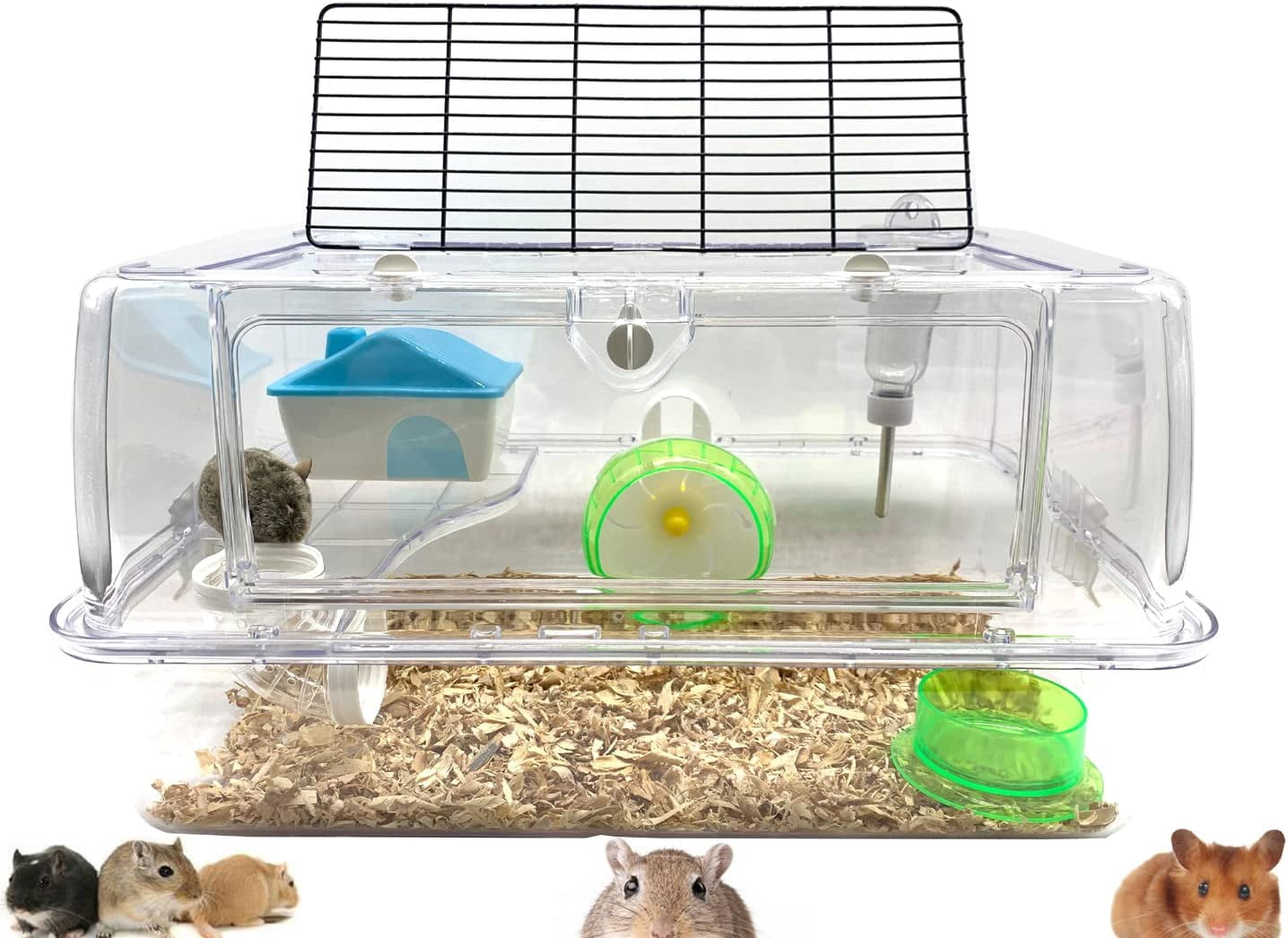 2-Tiers Acrylic Clear Hamster Mouse Deluxe House Habitat with Large ...
