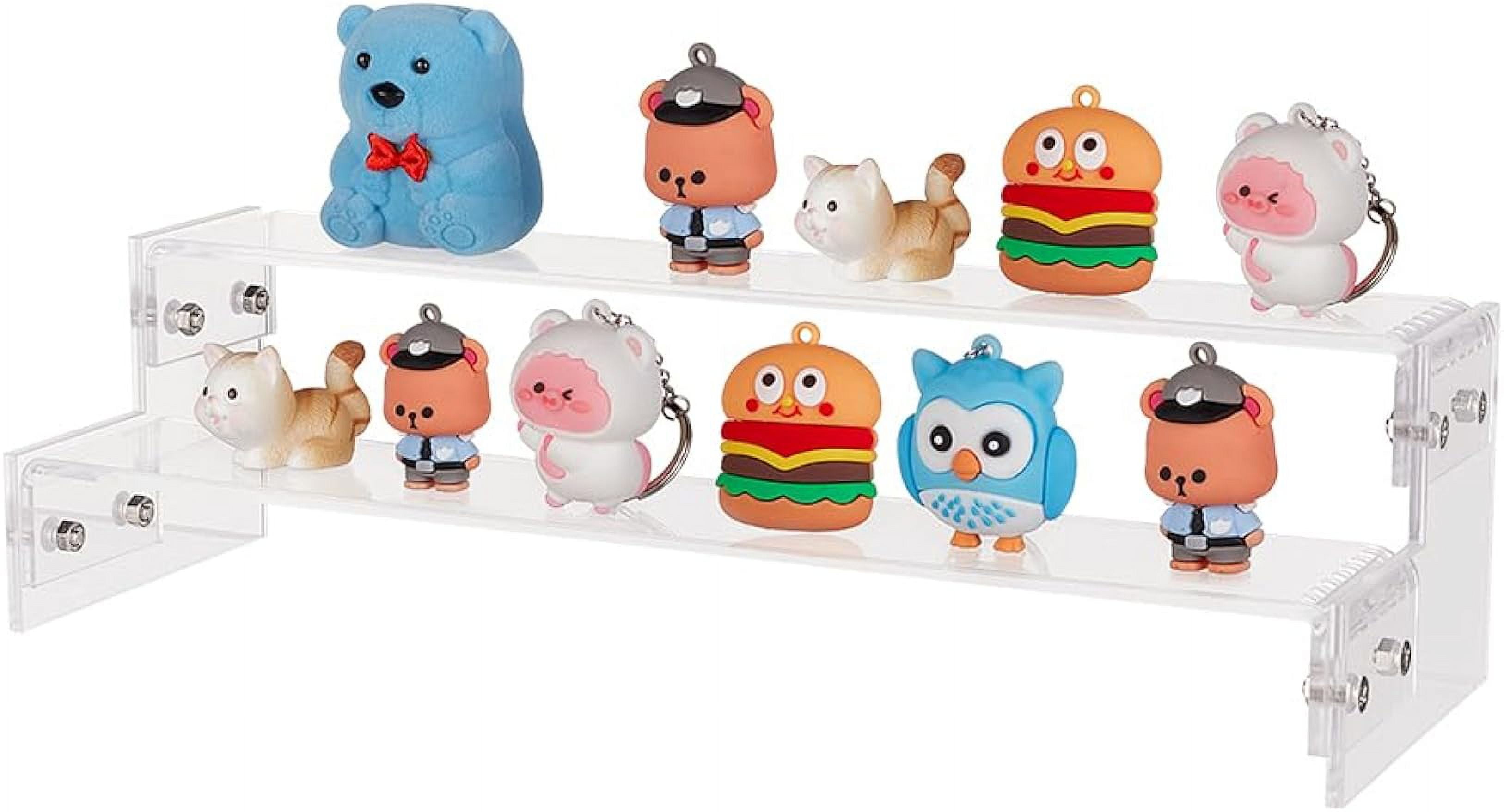 2 Tiers Acrylic Risers Display Shelf Clear Display Risers Stand Perfume ...