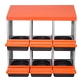 2 Tiers Chicken Nesting Boxes with 6 Compartments, Metal Egg Laying ...