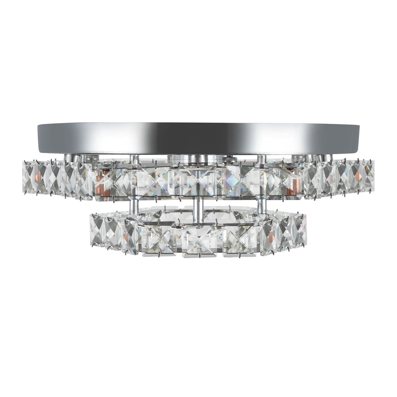 2 Tiers Crystal Ceiling Light, Modern Ceiling Mount Lamp Fixtures ...