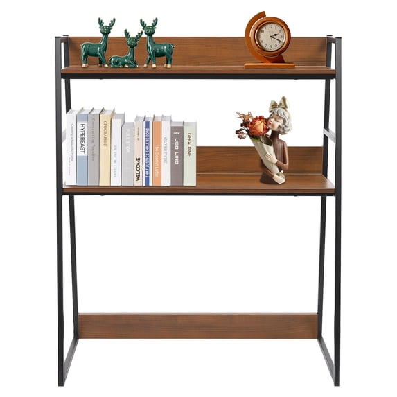 2 Tiers Desktop Bookshelf, Bookcase Organizer for Computer Desk ...