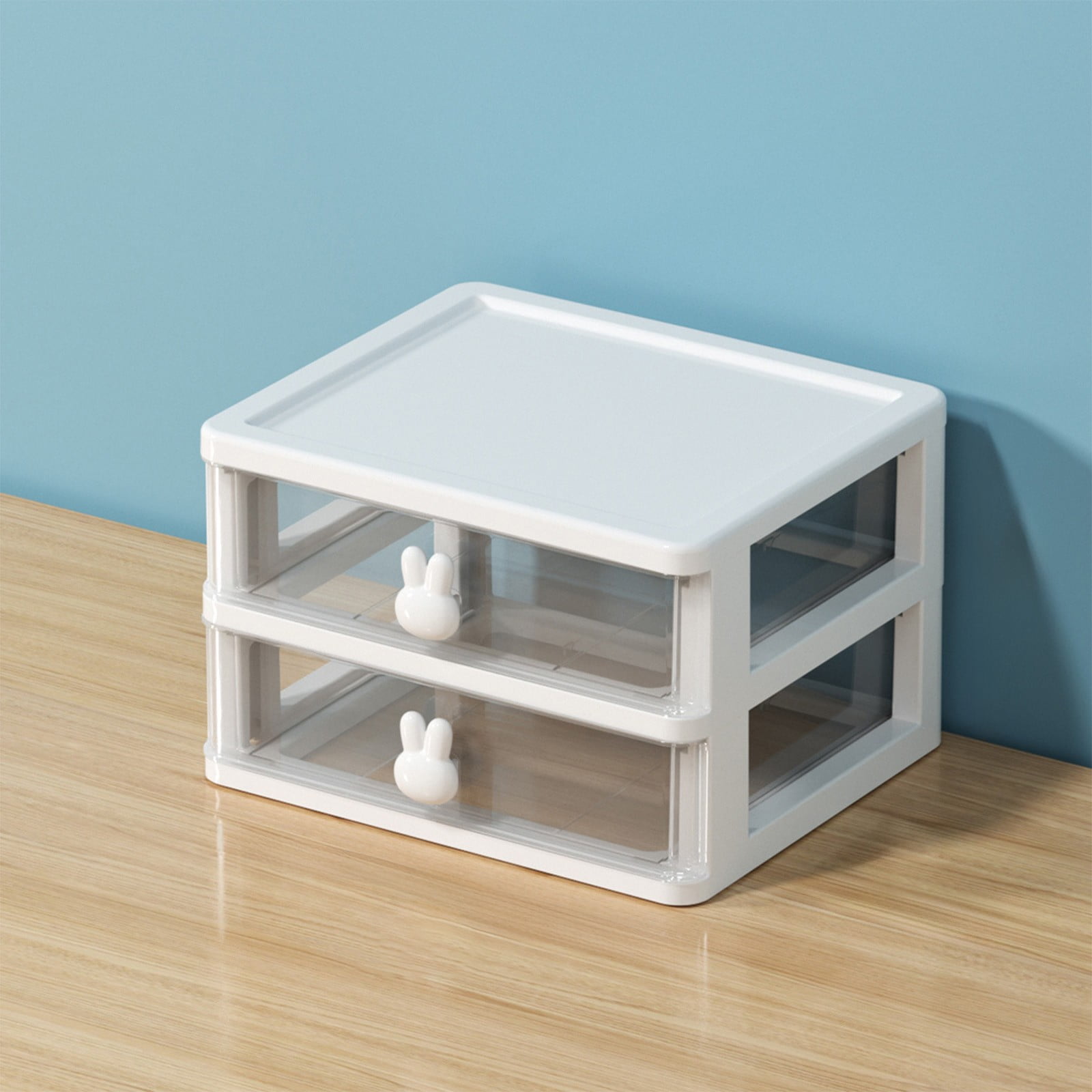 2-Tiers Desktop Storage Box Drawer Style Storage Box Student ...