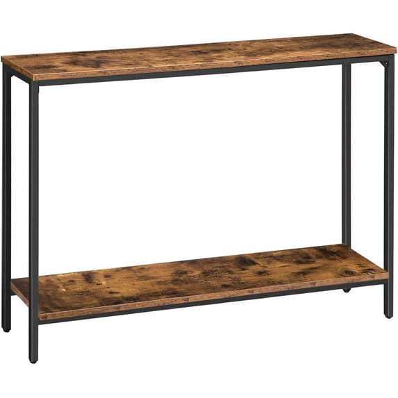 2 Tiers Hall Table, Walnut 32.7 Narrow Entryway Table, Modern Hallway ...