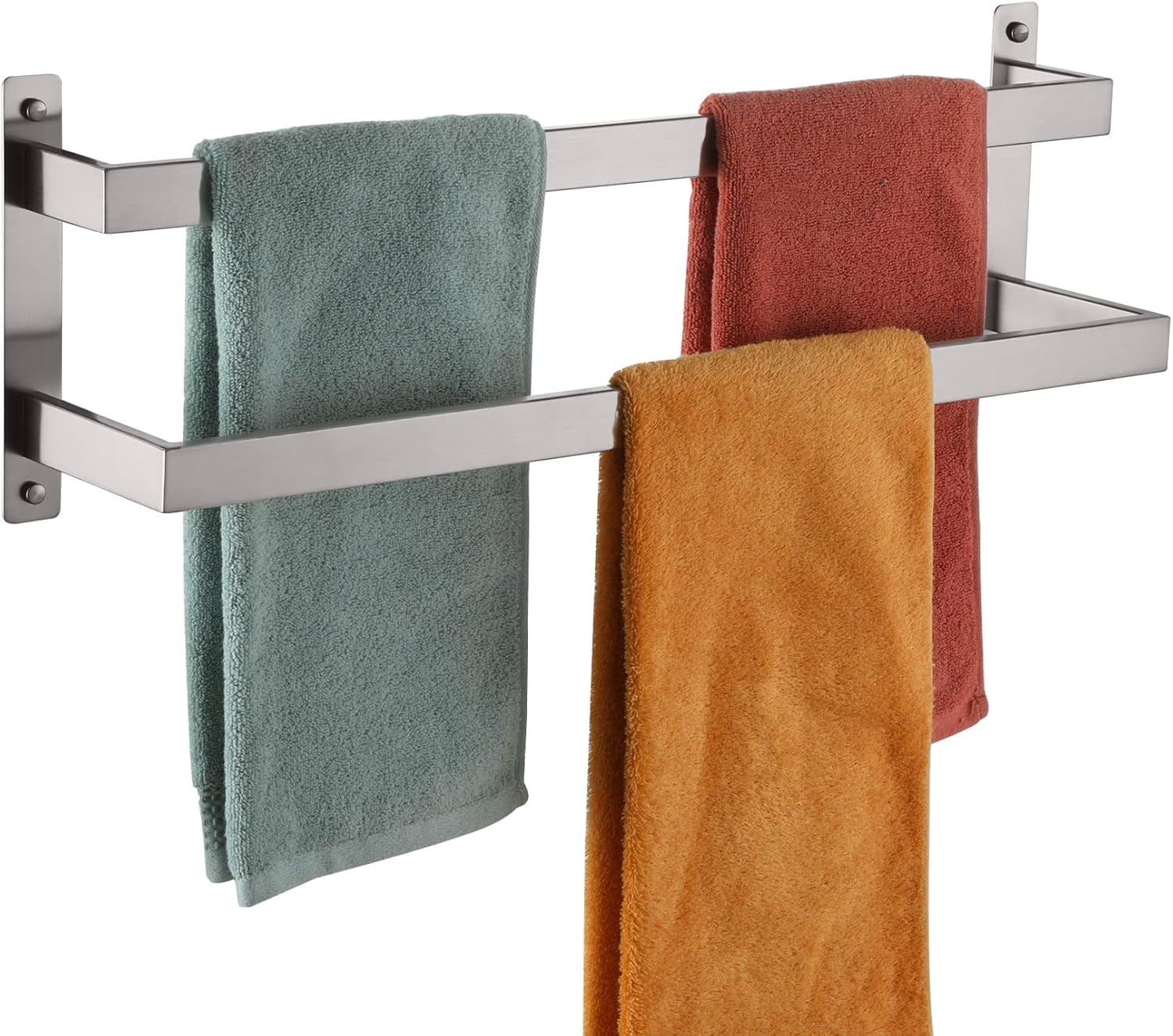 2-Tiers Ladder Bath Towel Bars 24-Inch Wall Mounted Bathroom Towel ...