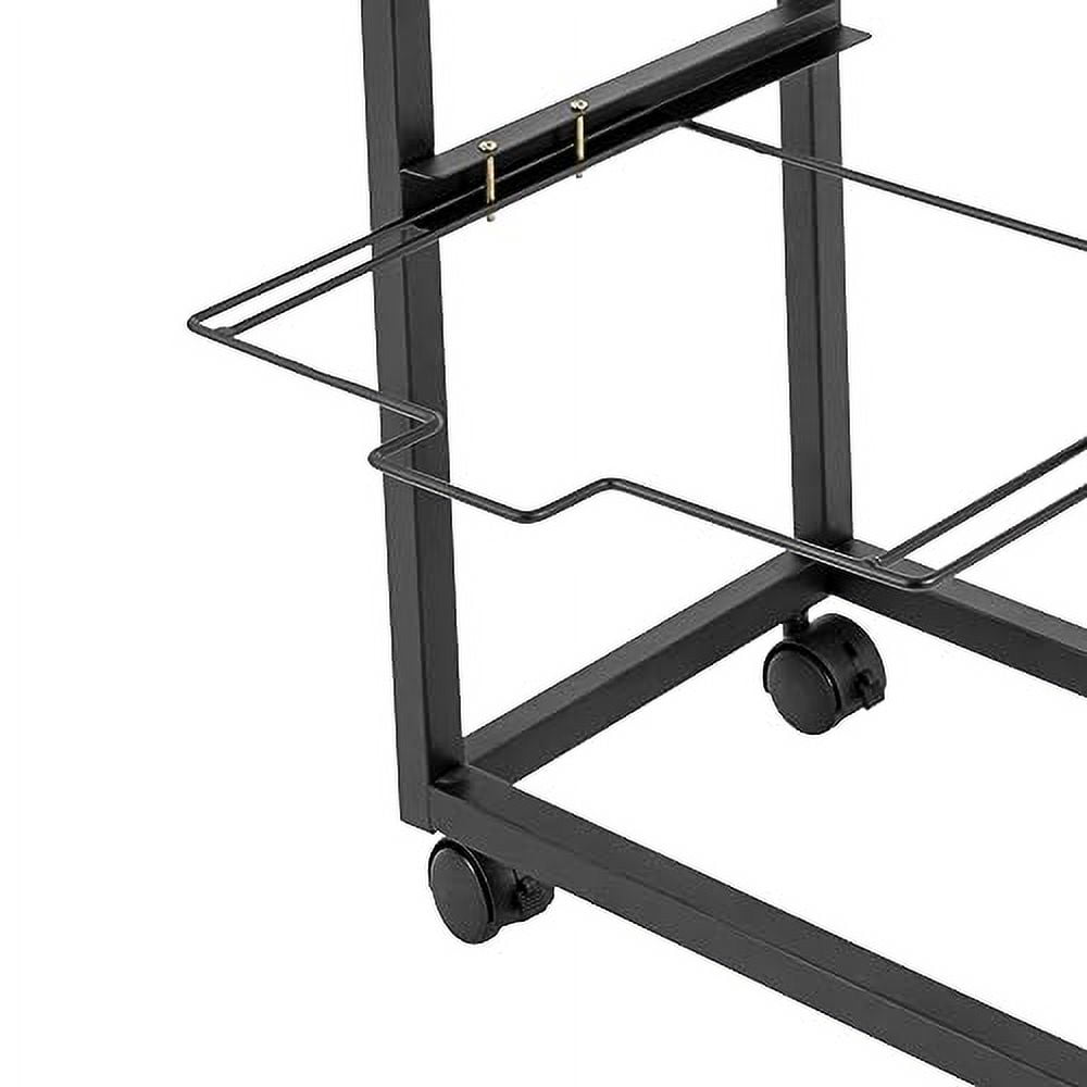 2 Tiers Metal Rolling File Carts with Wheels Hanging Files Movable Pull ...