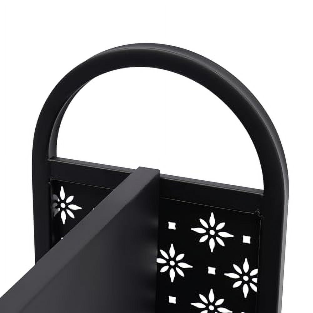 2 Tiers Rolling Utility Cart with Handle, Rolling Book Cart Movable ...