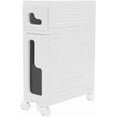2 Tiers Slim Bathroom Storage Cabinet,Narrow Floor Organizer with ...