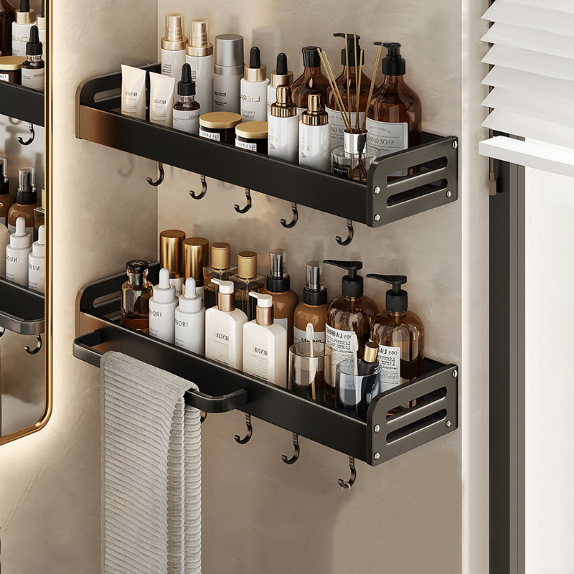 2 Tiers Spice Rack Wall Mounted Spice Racks for Kitchen 16Inch Spice ...