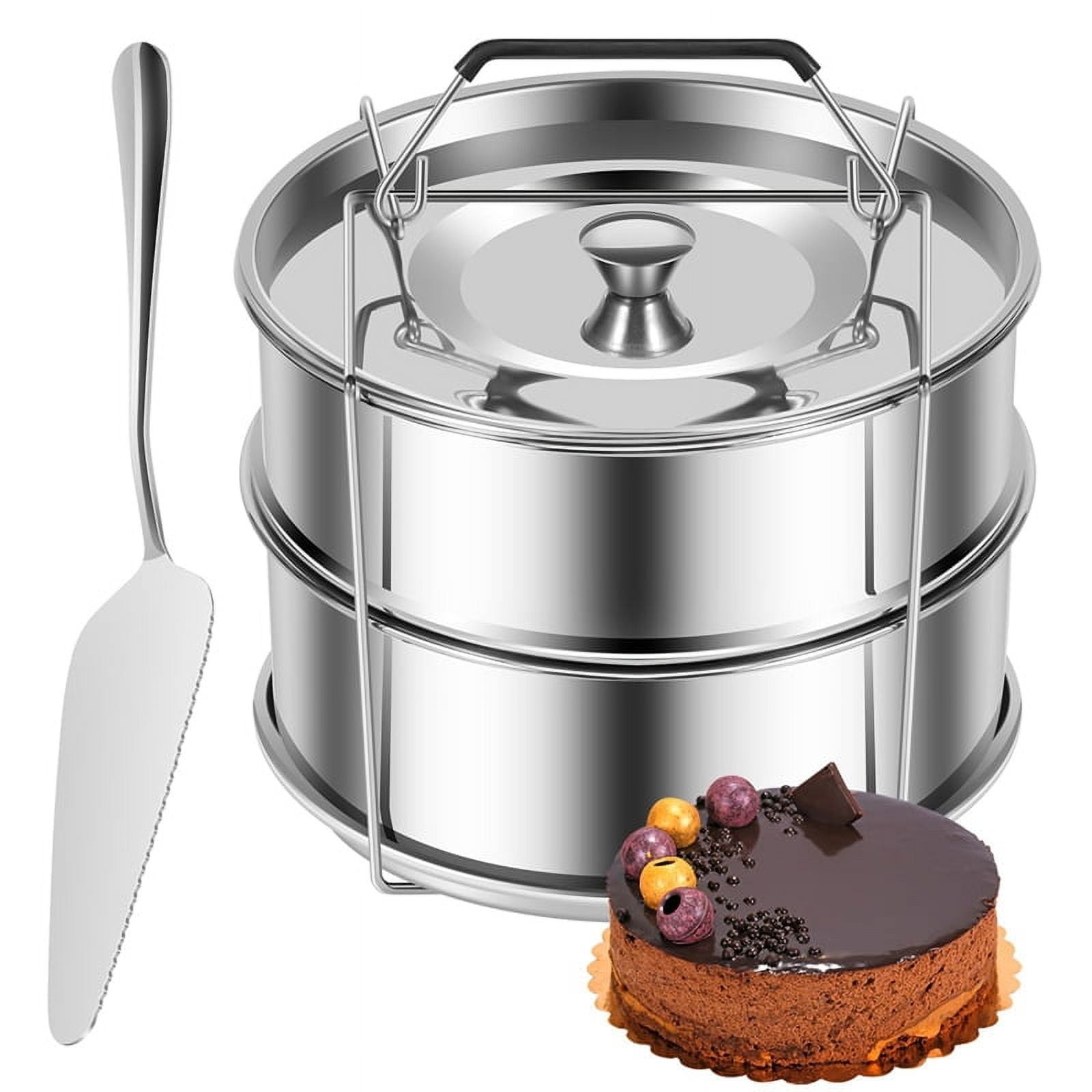 2-Tiers Stainless Steel Steamer 2.4 Quarts Capacity with Lid Stackable ...