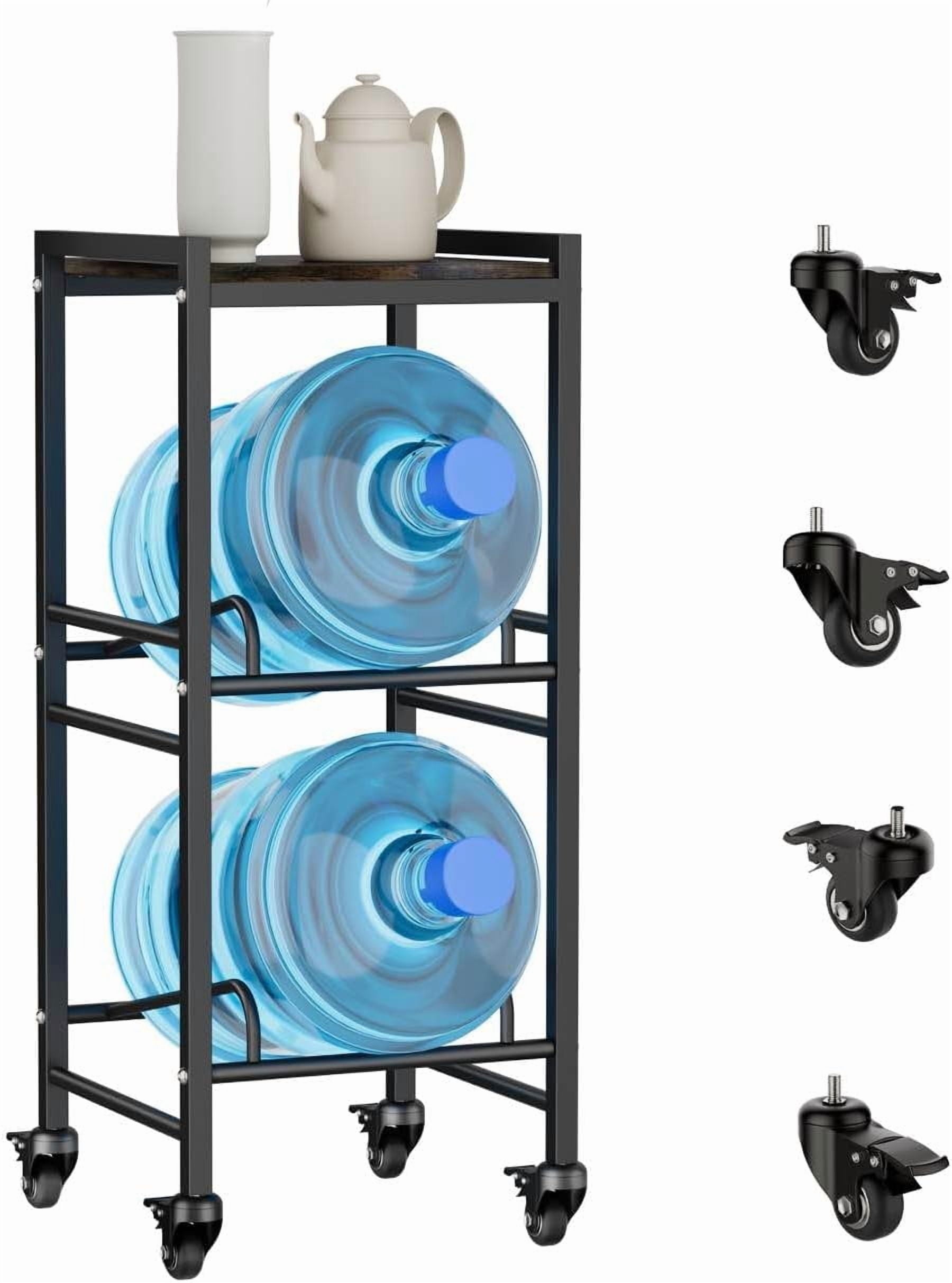 2 Tiers Water Rack Top Storage Shelf with 4 Wheels - Space Saving ...