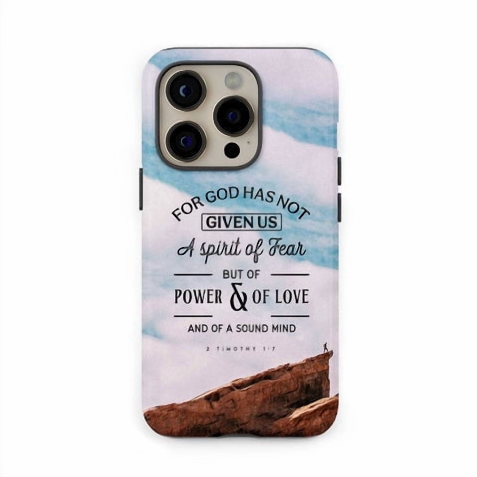2 Timothy 1:7 Bible Verse Christian Faith Phone Case for iPhone 11–17 ...