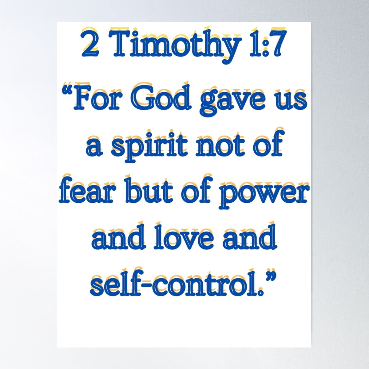 2 Timothy 1:7 Poster Wall Art, Modern Wall Decor For Living Room ...