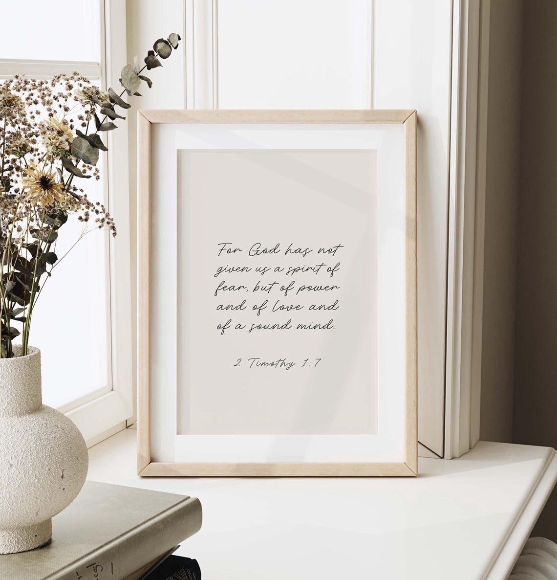 2 Timothy 1 7 Scripture Christian Wall Art, Unframed Canvas Size 8x12 ...