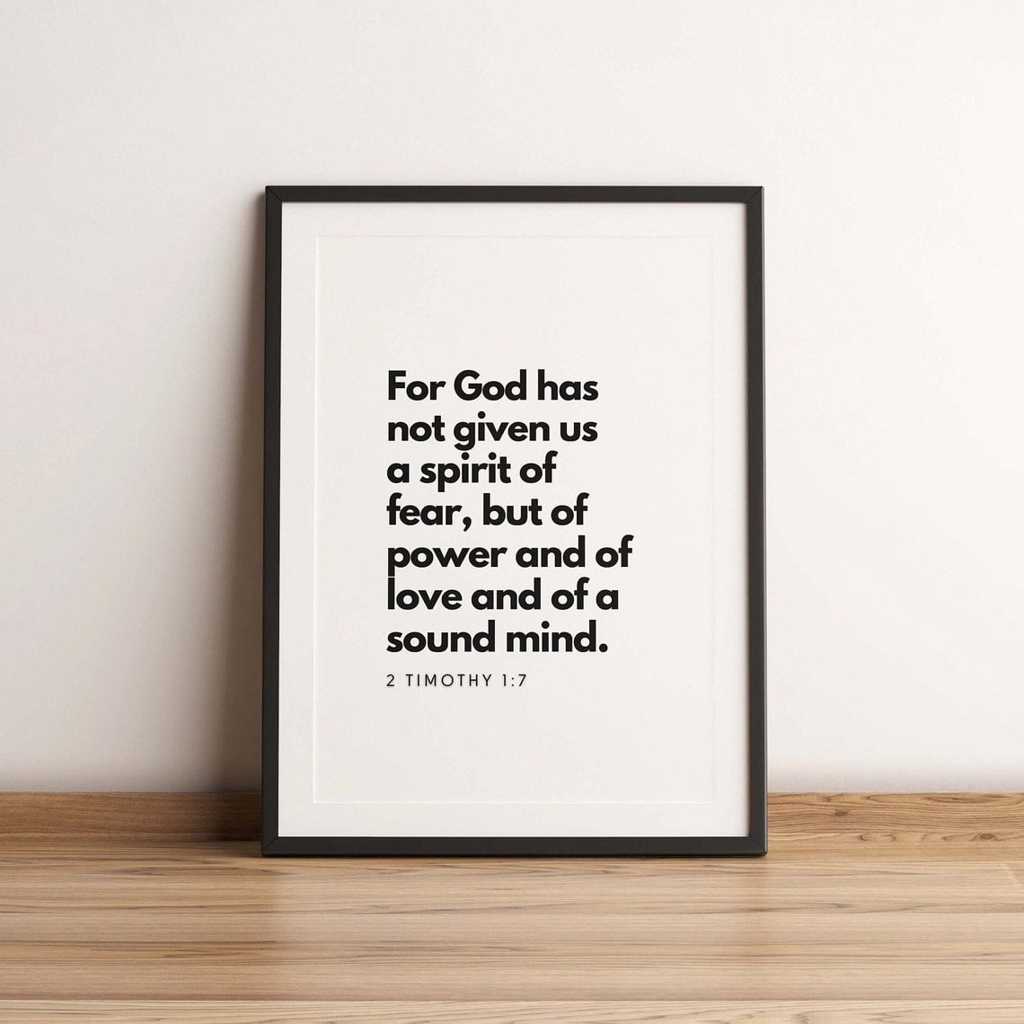 2 Timothy 1 7 Spirit of Power Scripture Wall Art, Unframed Canvas Size ...