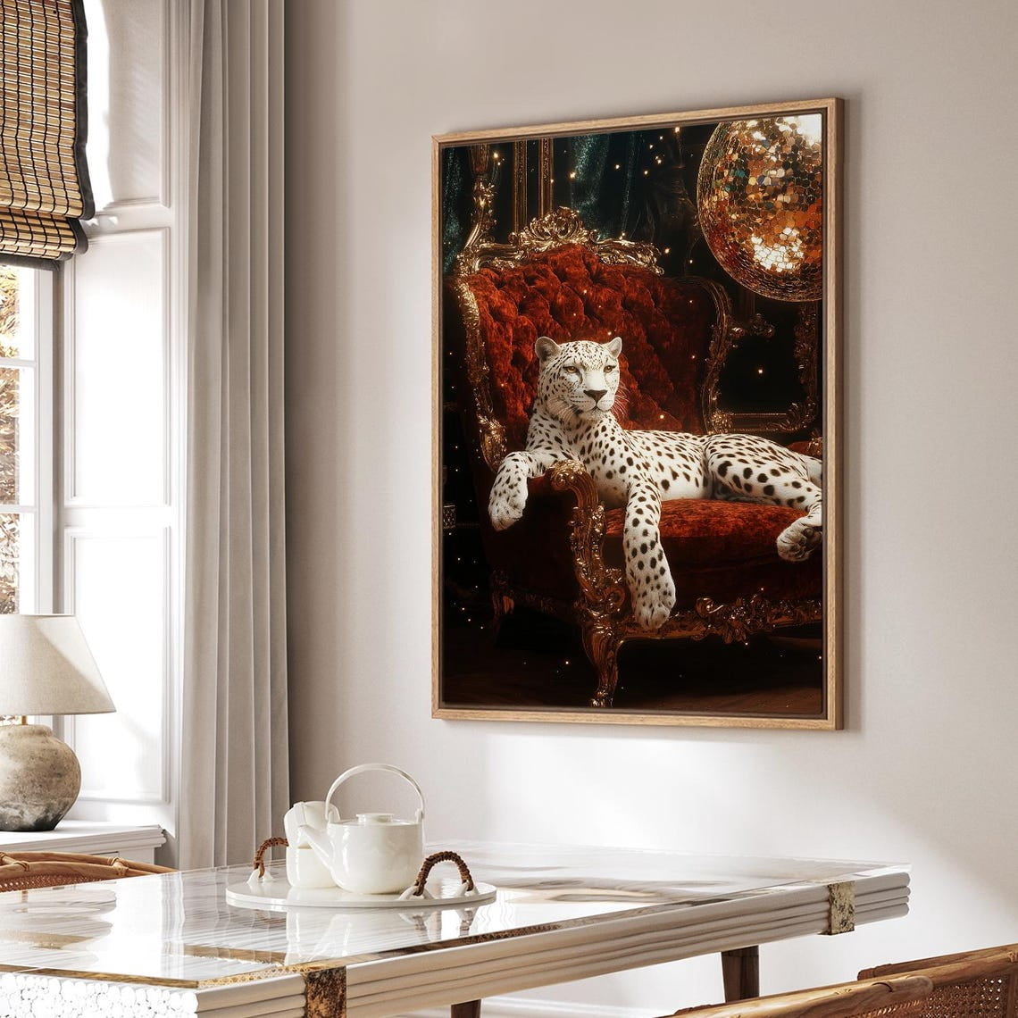 Surreal Leopard Disco Ball Poster, Stretched Size 12x18 - Walmart.com
