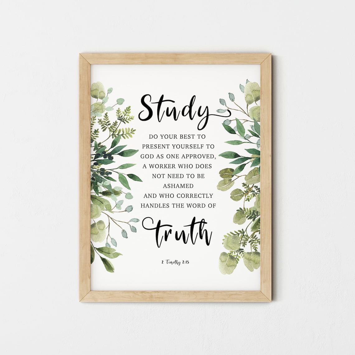 2 Timothy 2:15 Approved By God Scripture Poster, Stretched Size 8x12 ...
