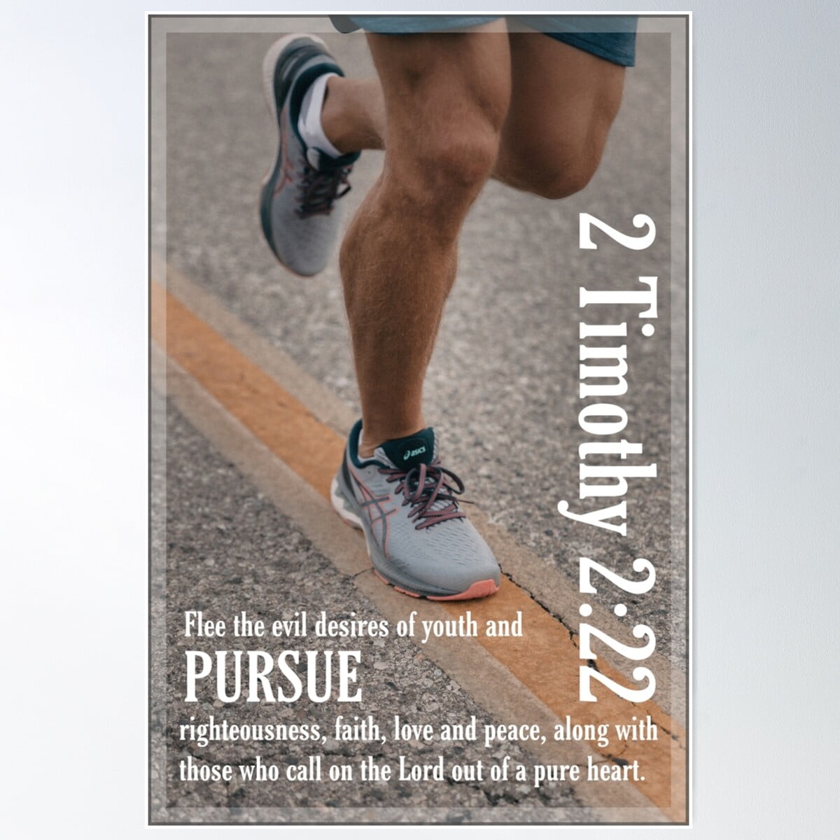 2 Timothy 2:22 Poster Wall Art, Modern Wall Decor For Living Room ...