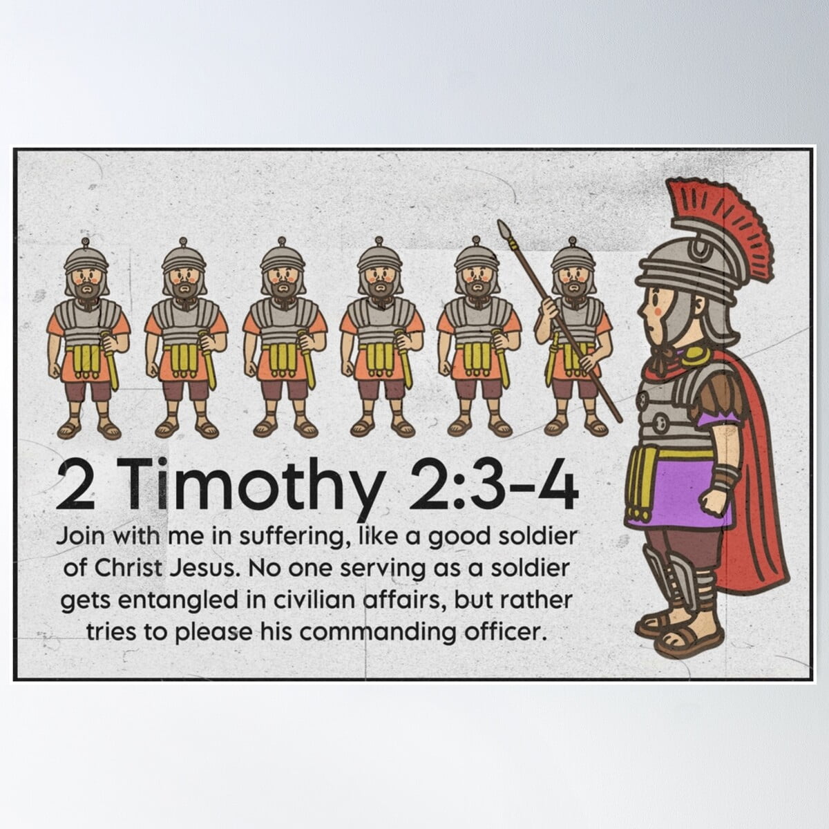 2 Timothy 2:3-4 Poster Wall Art, Modern Wall Decor For Living Room ...