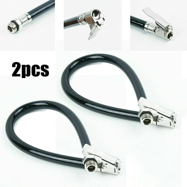 2× Tire Inflator Air Tyre Pressure Meter Car Pump Hose Gauge Compressor ...
