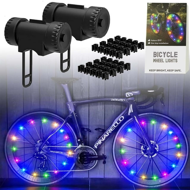 2-Pack LED Bike Wheel Lights, Waterproof Cycling Lights for Night ...