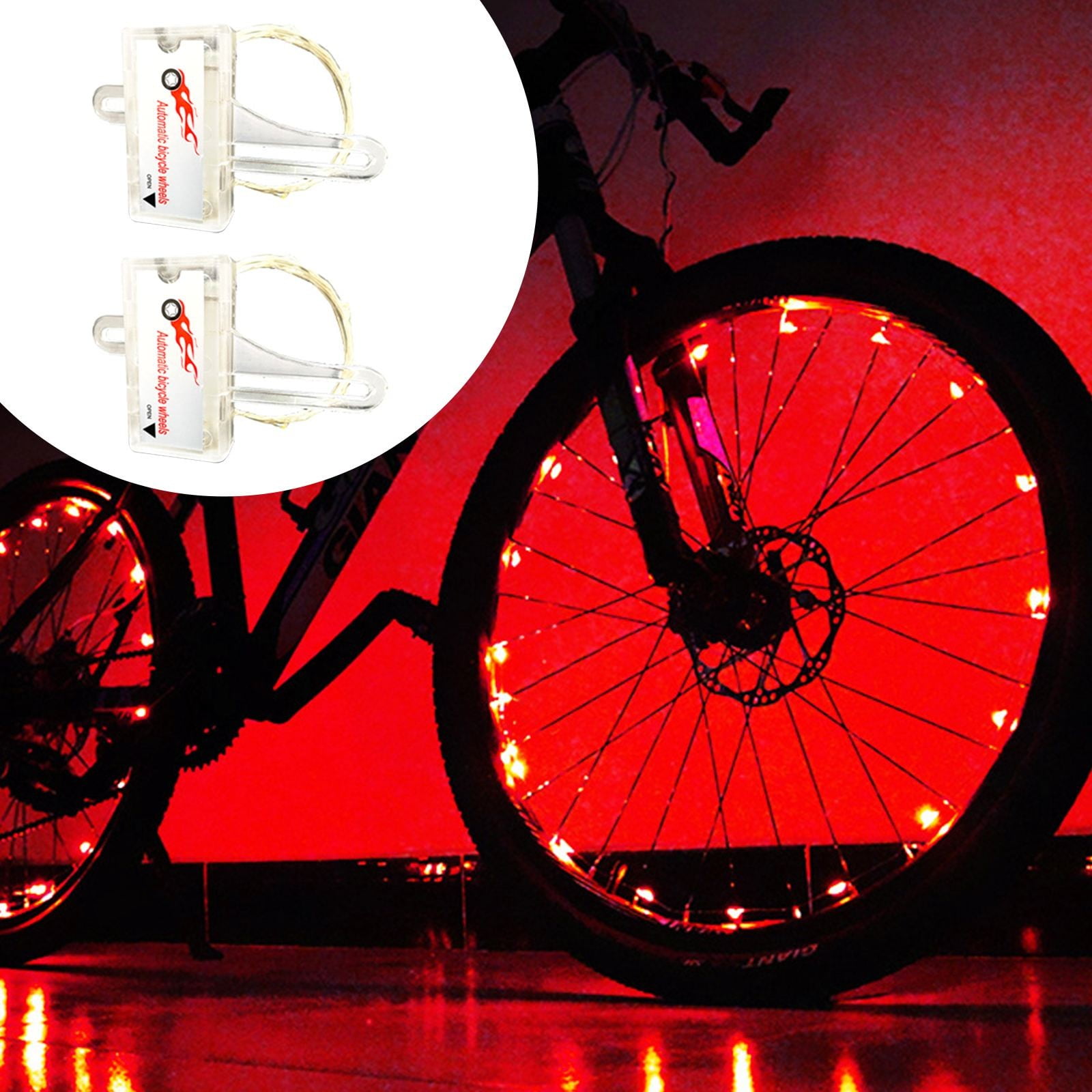 2 Tire Pack LED Bike Wheel Lights Ultra Bright Waterproof Bicycle Spoke ...