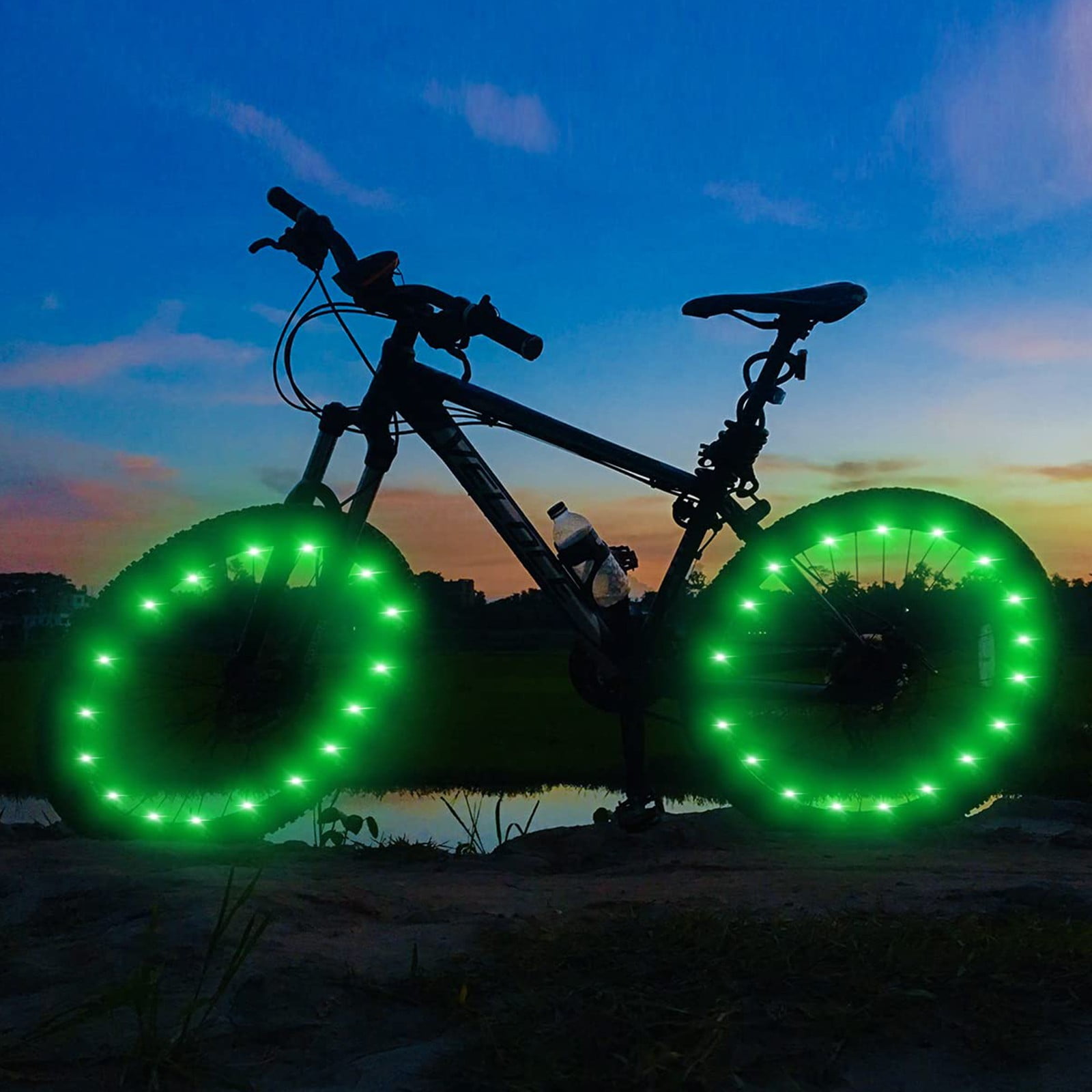 2 Tire Pack LED Bike Wheel Lights for Ultra Bright Waterproof Bicycle ...