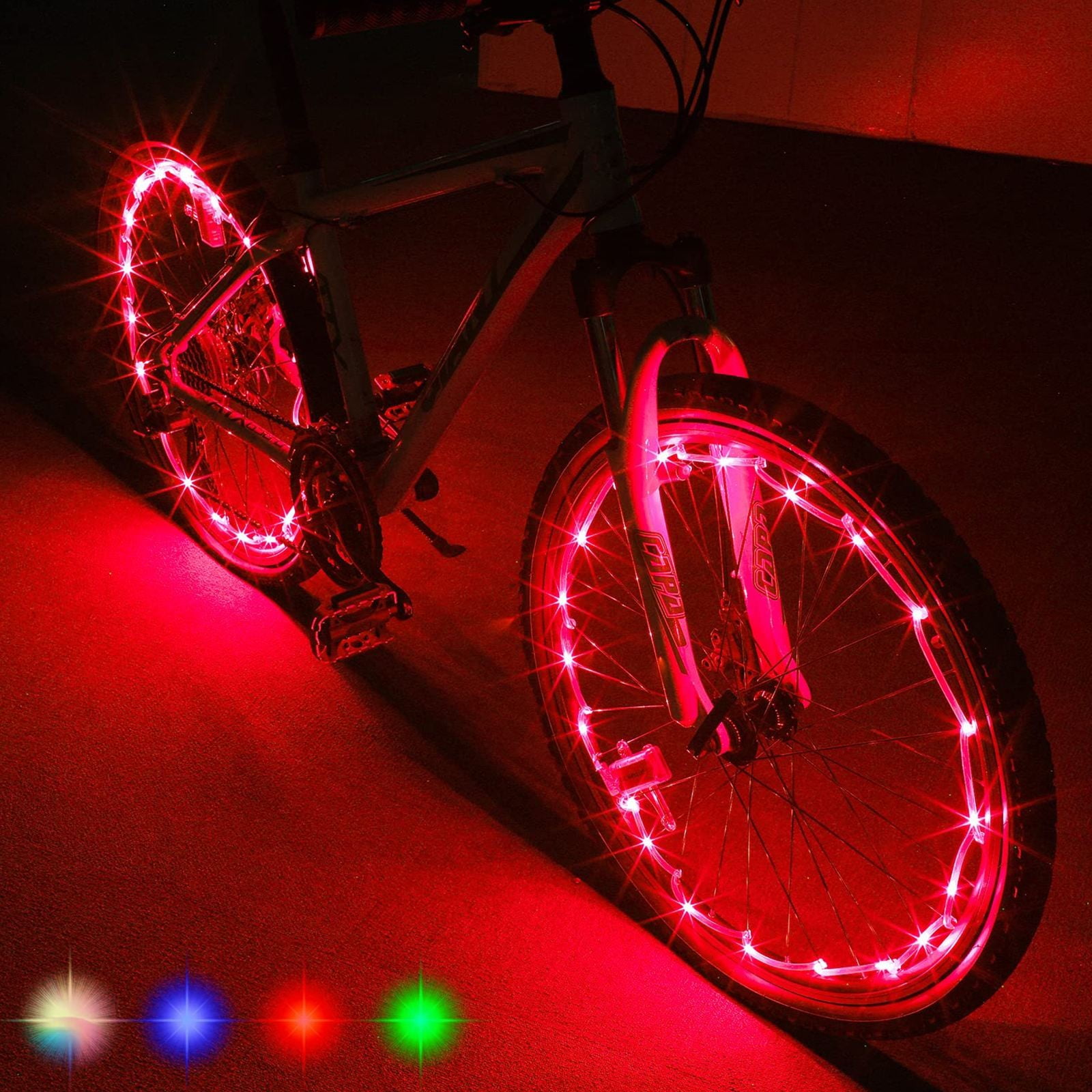 2 Tire Pack LED Bike Wheel Lights for Ultra Bright Waterproof Bicycle ...