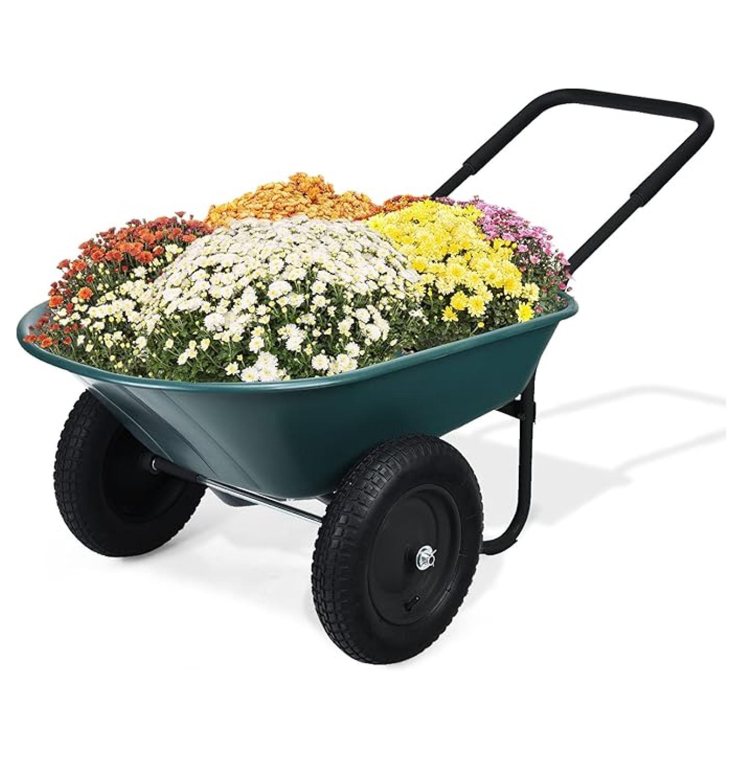 2 Tire Wheelbarrow Dump Cart - Heavy Duty 330 LBS Garden Utility Cart ...