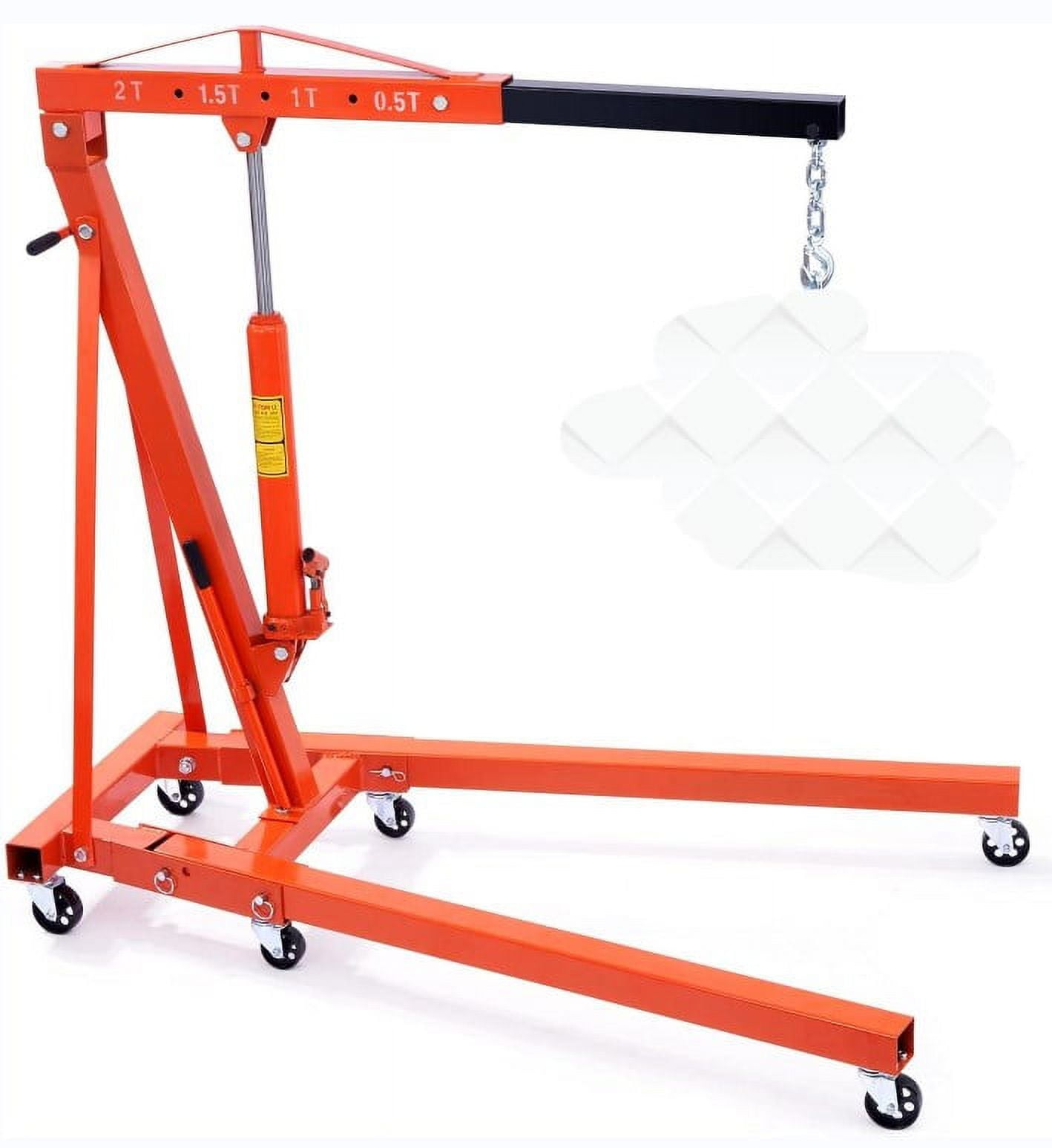 2 Ton(4400lbs) Folding Engine Hoist Cherry Picker, Shop Crane Hoist ...