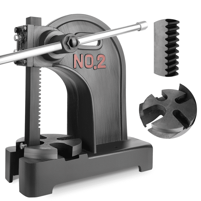 2 Ton Arbor Press, Heavy-Duty Cast Iron, Compact Design, Manual Desktop ...