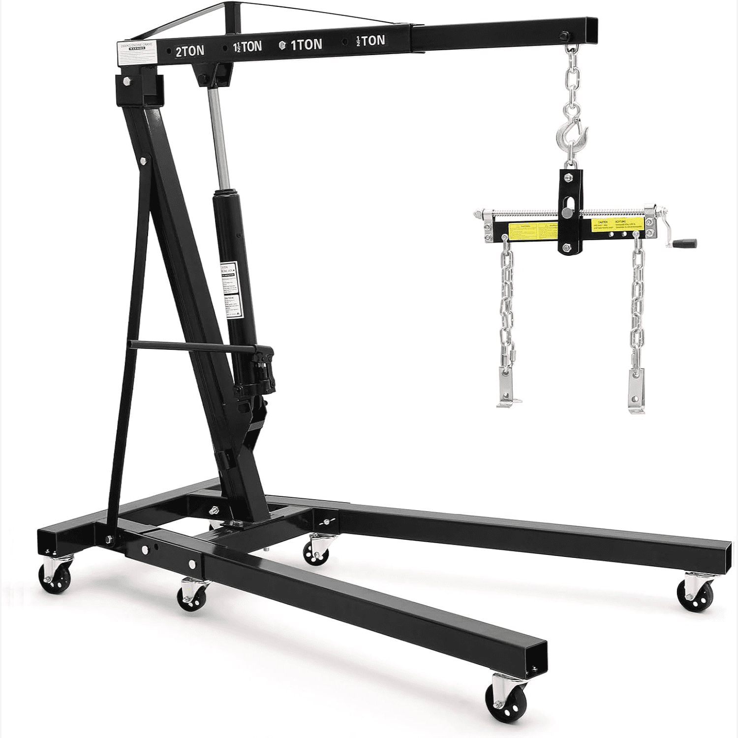 2 Ton Cherry Picker Engine Hoist w/ Load Leveler,Folding Engine Crane ...
