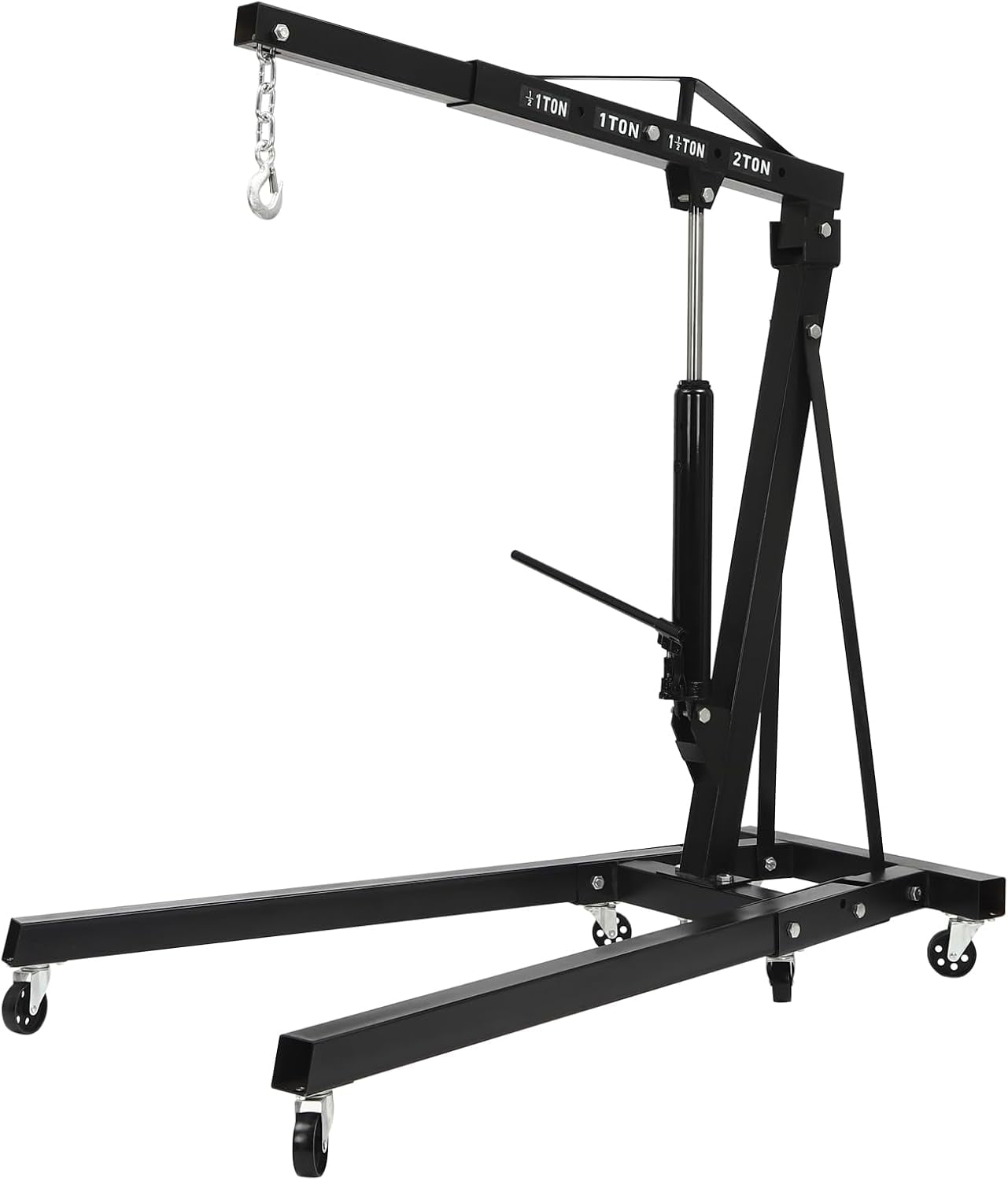 2 Ton Engine Hoist Heavy Duty Alloy Steel Folding Cherry Picker, Cherry ...