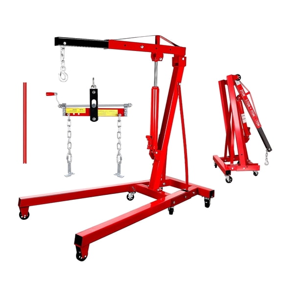 Dragway Tools Heavy-duty 3-Ton Shop Crane/Engine Hoist with 6000 lb ...