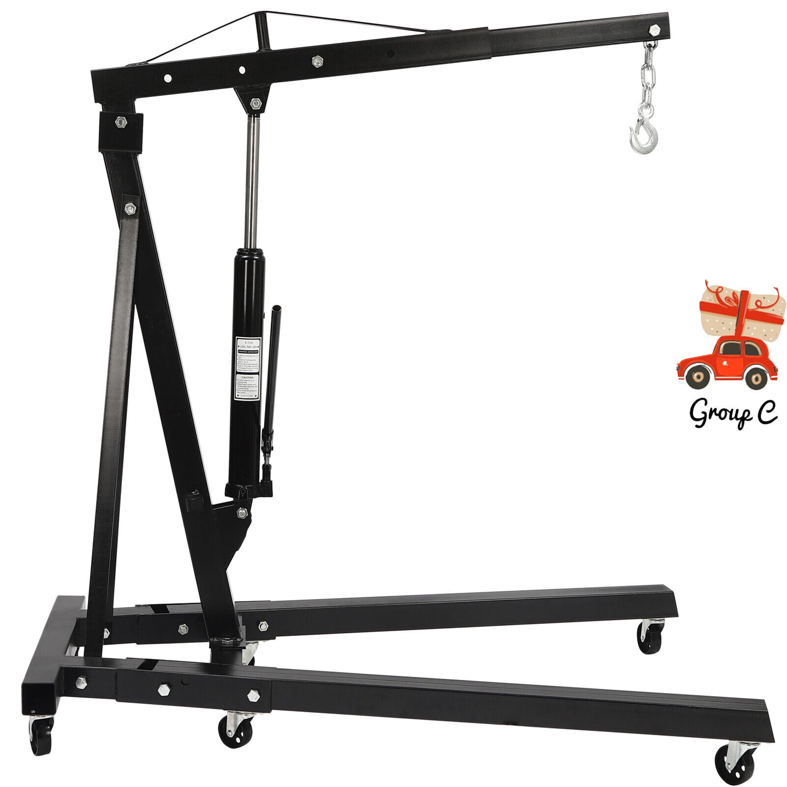 Engine Hoist 2 Ton (4400 Lb) Folding & Shop Crane – Hydraulic Lift ...