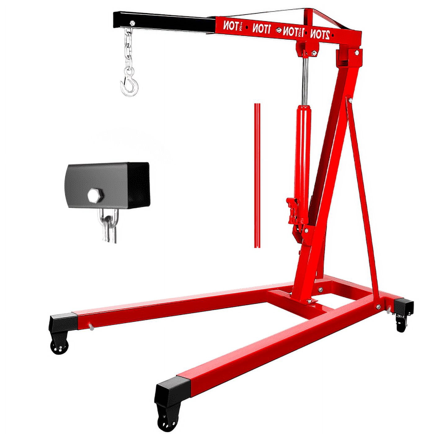 2 Ton Heavy Duty Engine Crane with Hydraulic Telescopic Arm, Safety ...