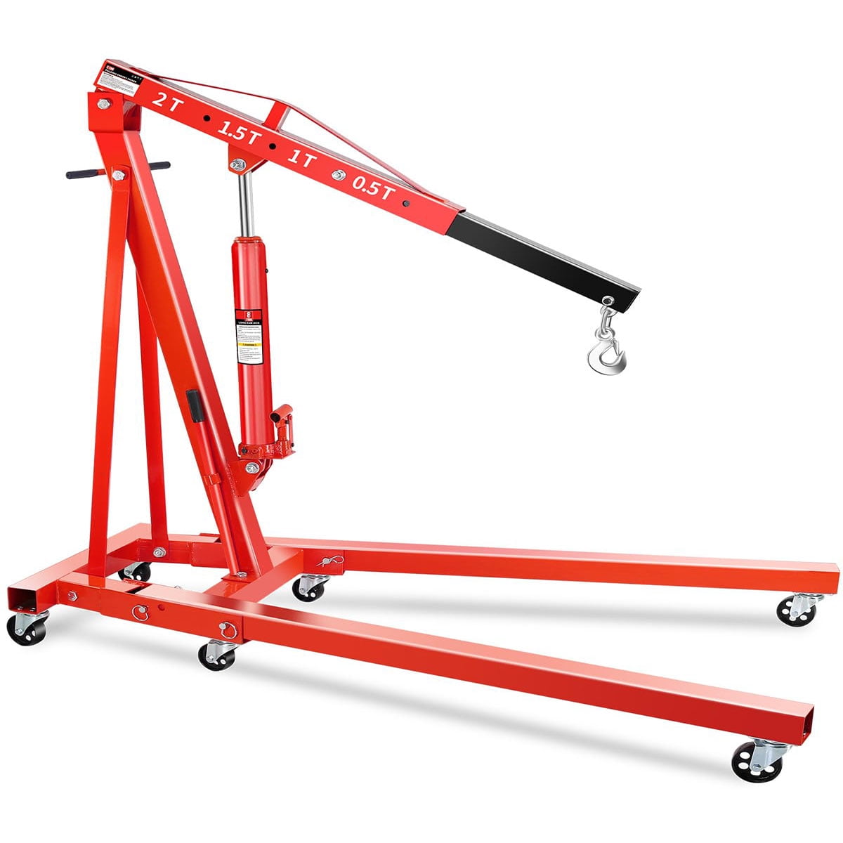 2 Ton Hydraulic Engine Hoist Crane, Folding Heavy-Duty Cherry Picker ...