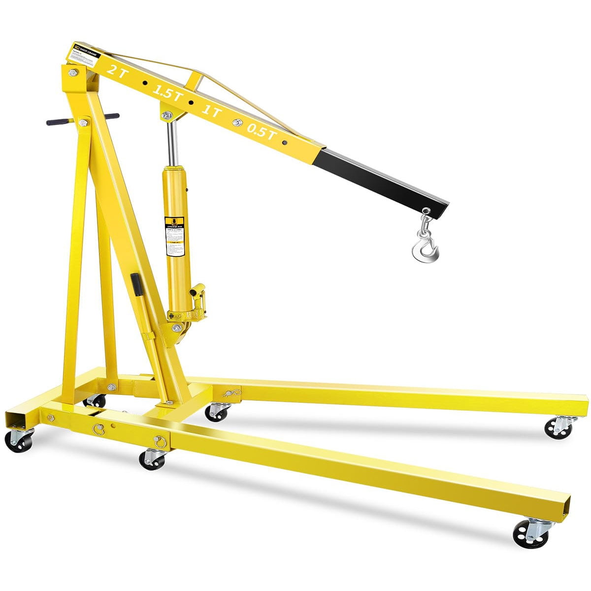 2 Ton Hydraulic Engine Hoist Crane, Folding Heavy-Duty Cherry Picker ...