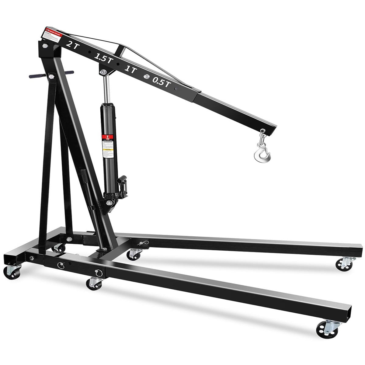 2 Ton Hydraulic Engine Hoist Crane, Folding Heavy-Duty Cherry Picker ...